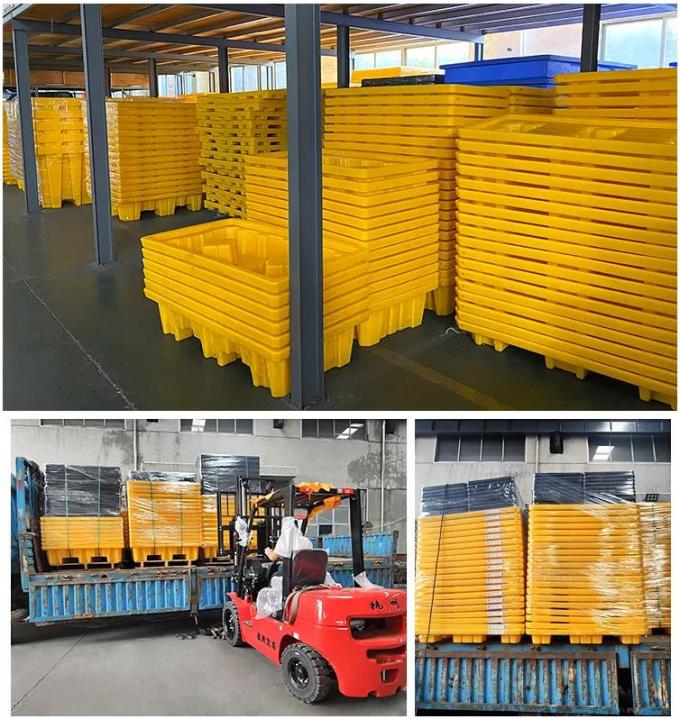 Palet Tumpahan Plastik Tugas Berat 1 Pallet Penahan Tumpahan Drum